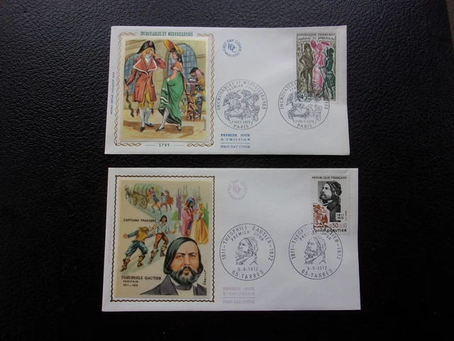 FRANCE - 2 enveloppes 1er jour 1972 (incroyables merveilleuses/th gautier)(B31)A EUR 1,50 ...