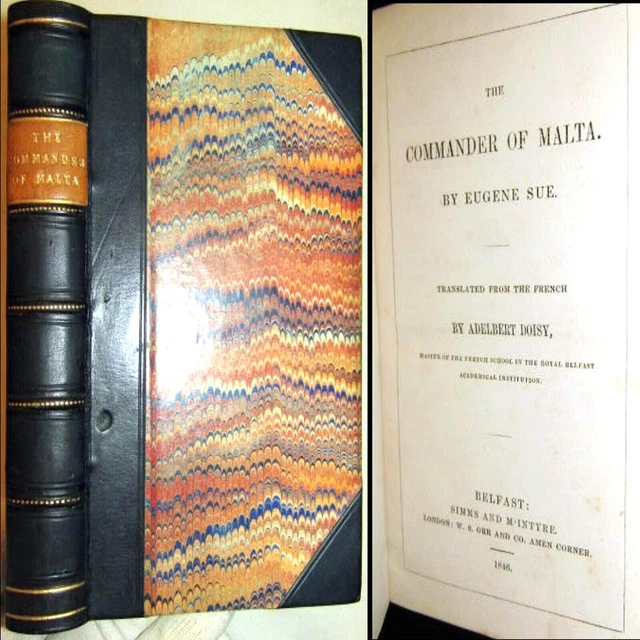 1846 IL CAVALIERE Di Malta Eugene Sue Pelle Crociate Guerra Religione ...