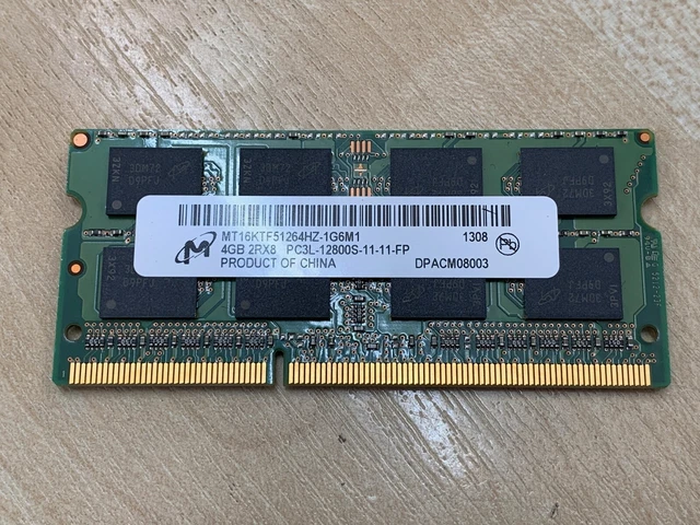 MICRON 4GB DDR3 Ordinateur Portable Mémoire PC3-12800 1600Mhz RAM Sodimm EUR 6,90 - PicClick FR