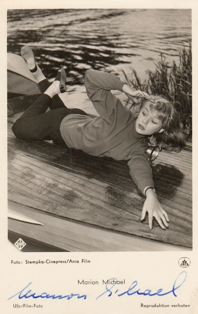 AUTOGRAPHE ORIGINAL MARION Michael carte photo actrice Liane Urwald ...