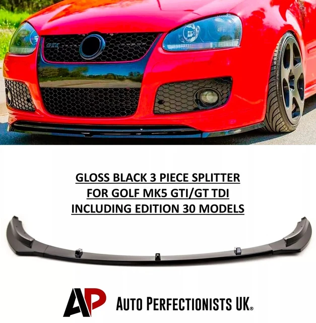 VW GOLF MK5 GTI GT TDI Front Gloss Black Splitter Spoiler Lip Body Kit ...