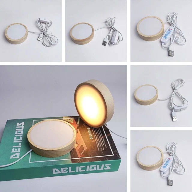 ART CRYSTAL BALL Holder Display Stand Night Lamp Base LED Light Dispaly ...