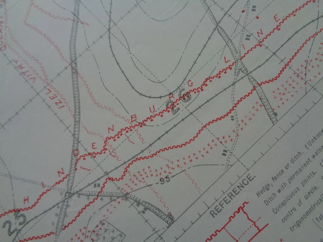 WW1 (1917) 1:10,000 Scale Infantry TRENCH MAP "CAGNICOURT" (HINDENBURG ...