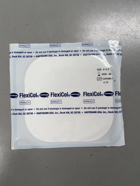 FLEXICOL HYDROCOLLOID DRESSING 4" X 4" Ultra Thin Wound Dressing Pad ...