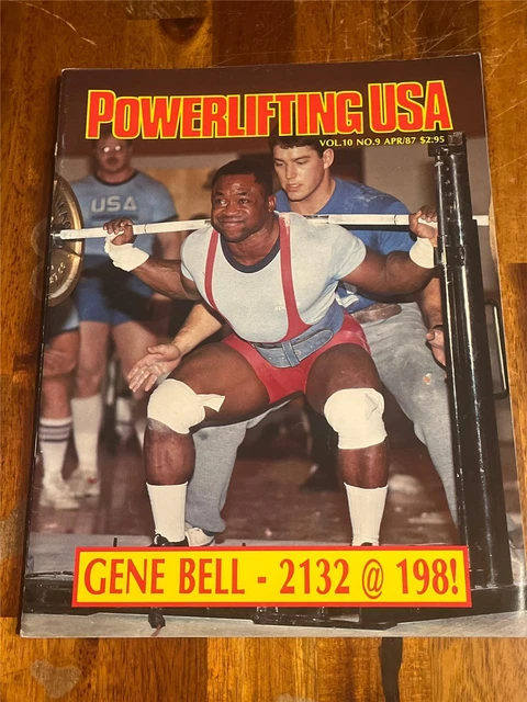 POWERLIFTING USA MUSCLE strongman bodybuilding magazine GENE BELL 4-87 ...