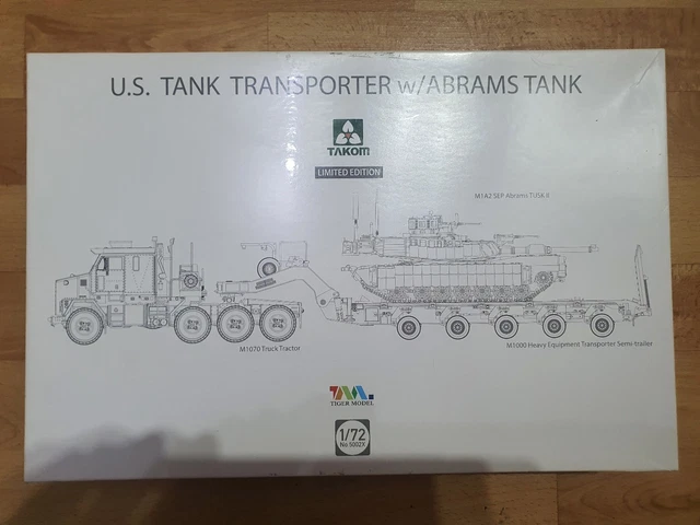 US TANK TRANSPORTER mit Abrams Tank / Limited Edition / 1:72 / Takom ...
