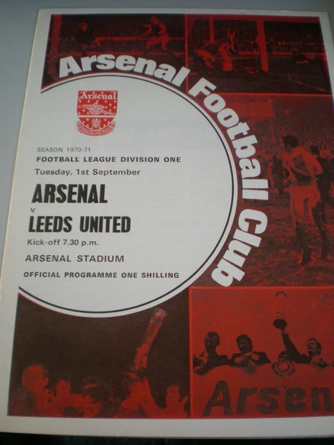ARSENAL V LEEDS UNITED, 1st SEPT 1970, NO WRITING, STAPLES,RUST ...