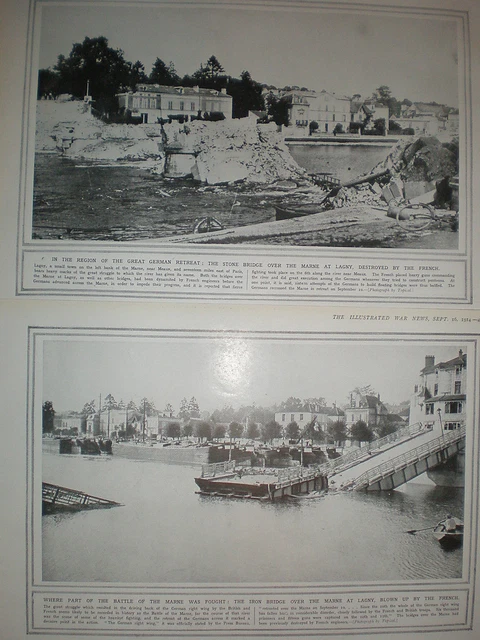 PHOTO ARTICLE FRANCE French army destroy Marne bridge at Lagny 1914 EUR ...