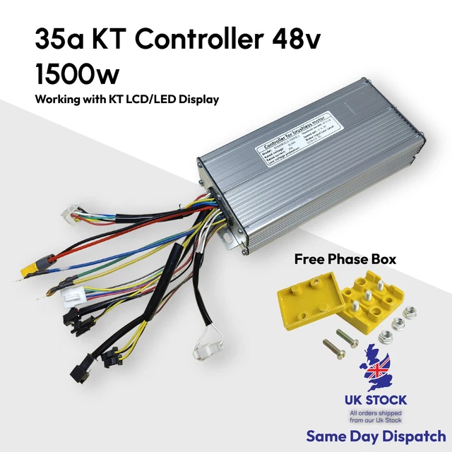 48V EBIKE KT Controller 35A 1500W Electric Bike Square Wave 12-FET UK £ ...