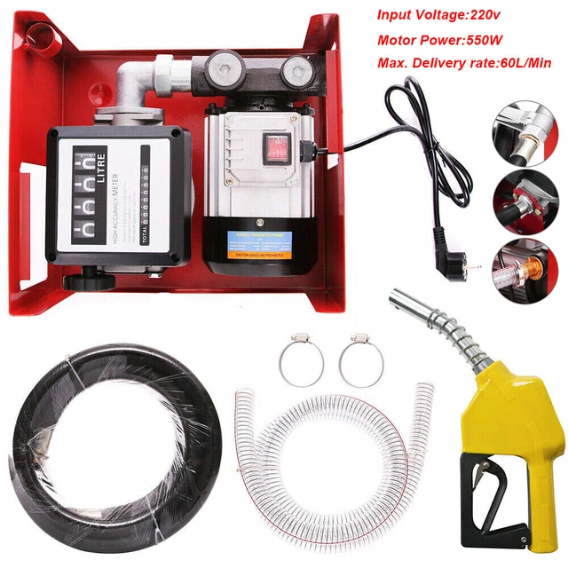 550W PROTABLE DIESEL Transfer Pump Self Priming Fuel Extractor Oil ...