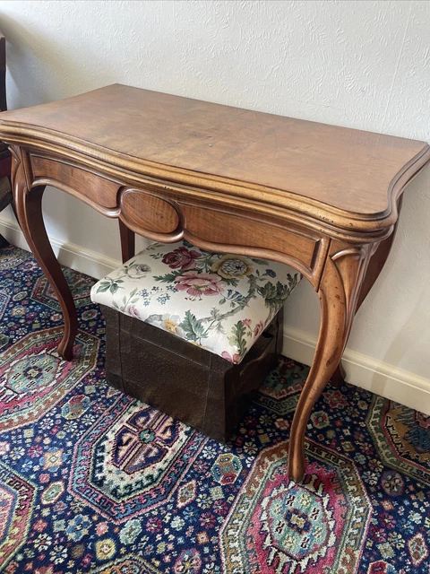 ANTIQUE SERPENTINE FRENCH Style Card/Console/Hall Table Sliding Panel ...