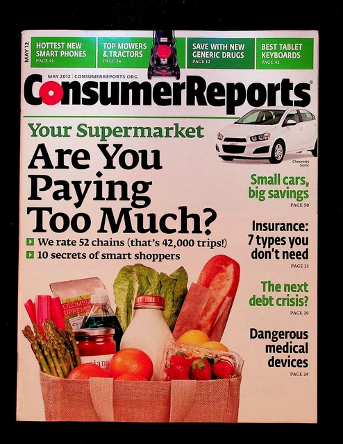 CONSUMER REPORTS MAGAZINE May 2012 Cars Chevrolet Sonic Subaru Impreza ...