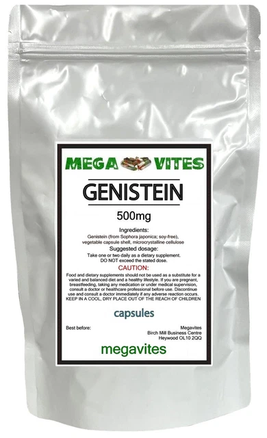 GENISTEIN CAPSULES 500MG x 240 - CARDIO, BONE DENSITY, COGNITIVE ...