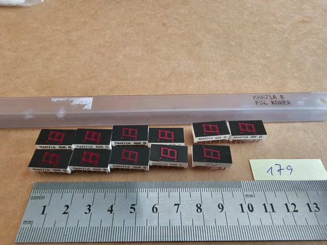 MAN71A COMMON ANODE Red Led 7-Segment Display set of 11 pcs. £21.59 ...