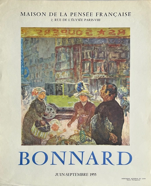PIERRE BONNARD - Poster Affiche vintage expo 1955 Maison de la pensée ...