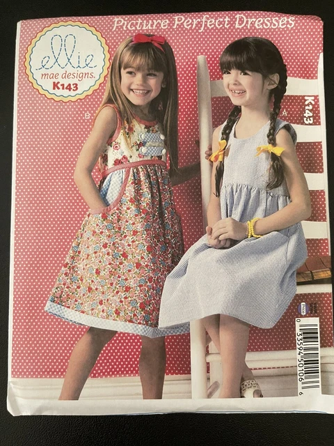 KWIKSEW ELLIE MAE K143 Girls Summer Dress Aged 3 to 10 UNCUT £9.00 - PicClick UK
