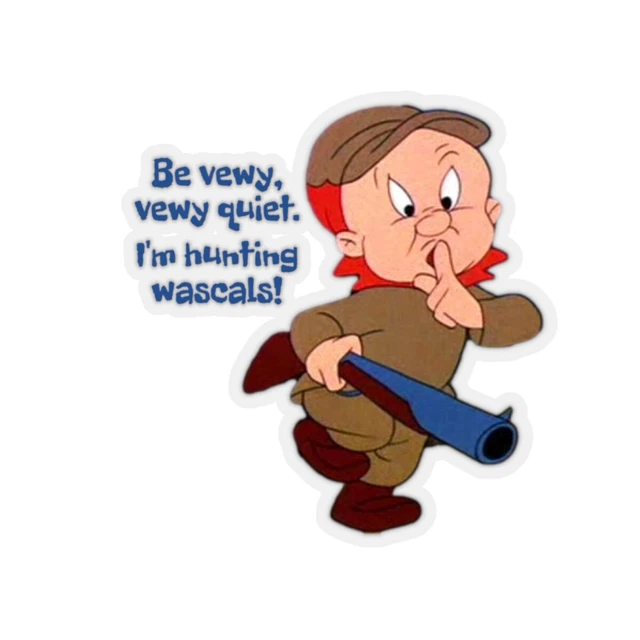 ELMER FUDD CARTOON art. Car laptop phone notebook locker Kiss-Cut vinyl ...