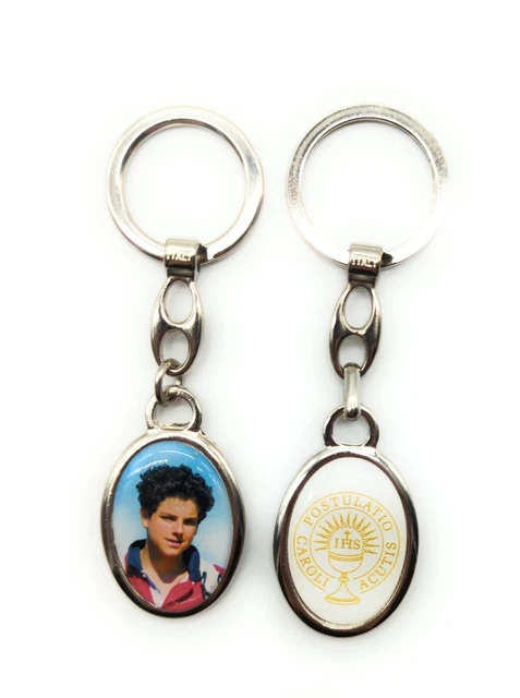 PORTE-CLÉS AVEC CARLO Acutis Et Symbole Eucarestia. Key Ring Of EUR 7,44 - PicClick FR