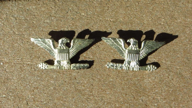 WW2 USMC US Marine Corps Full Bird Colonel Rank Insignia Pin Set ...