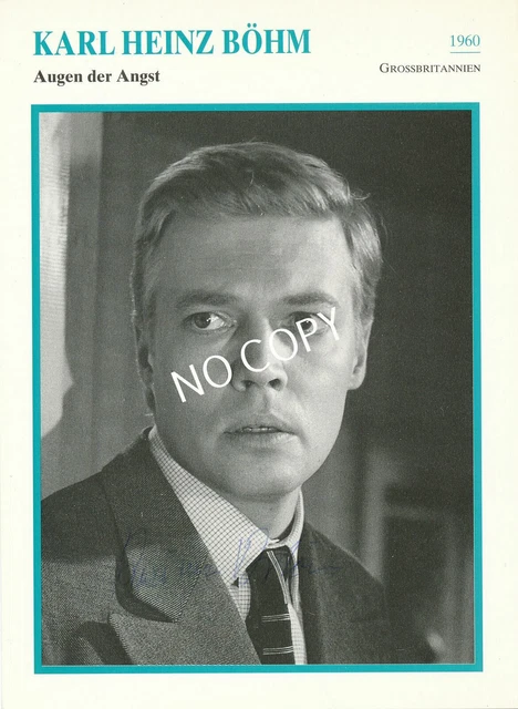 100% AUTOGRAPHE ORIGINAL Autographe Carte Dédicacé Karlheinz Böhm E1.50 EUR 79,66 - PicClick FR