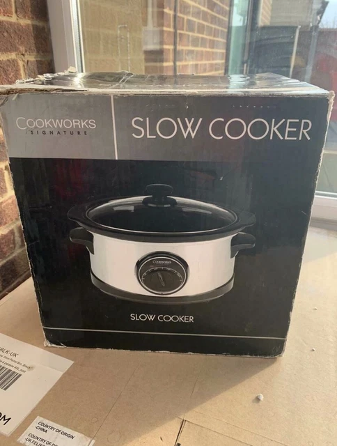 NEW COOKWORKS SIGNATURE THH35 black & silver slow cooker £20.00 ...