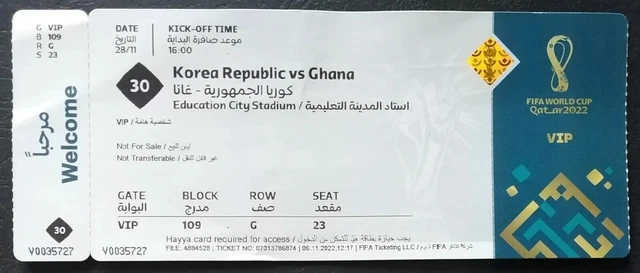 # VIP TICKET FIFA World Cup Qatar 2022 Korea Republic vs Ghana # Match ...