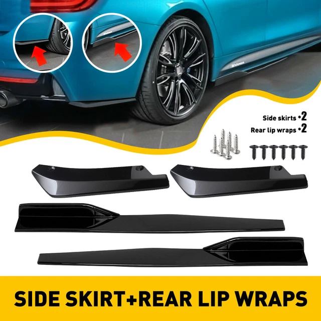 75CM LEFT+RIGHT CAR Side Skirt Rocker Splitters Winglet Wings Bumper ...