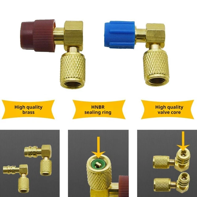 R12 TO R134 A High/LowAC Fitting Port Retrofit Conversion Adapter Quick ...