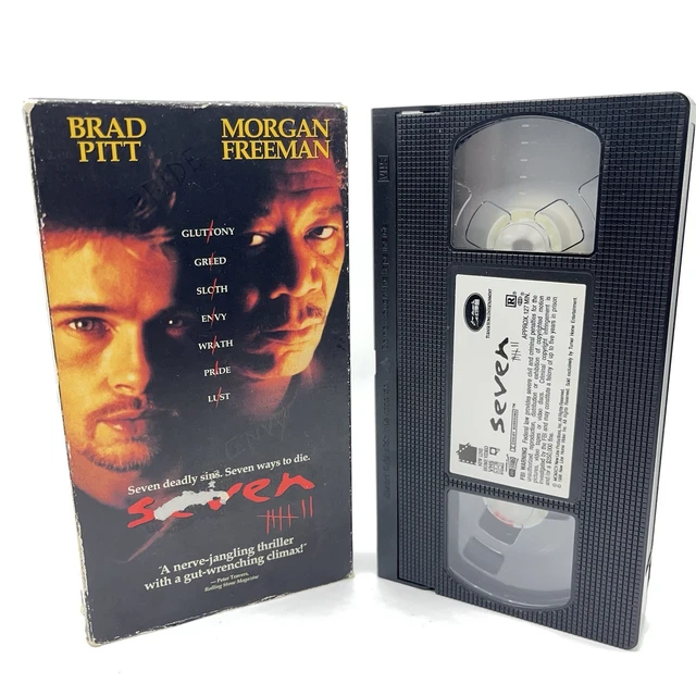 SEVEN VHS 1996 Brad Pitt Morgan Freeman David Fincher Classic Thriller ...