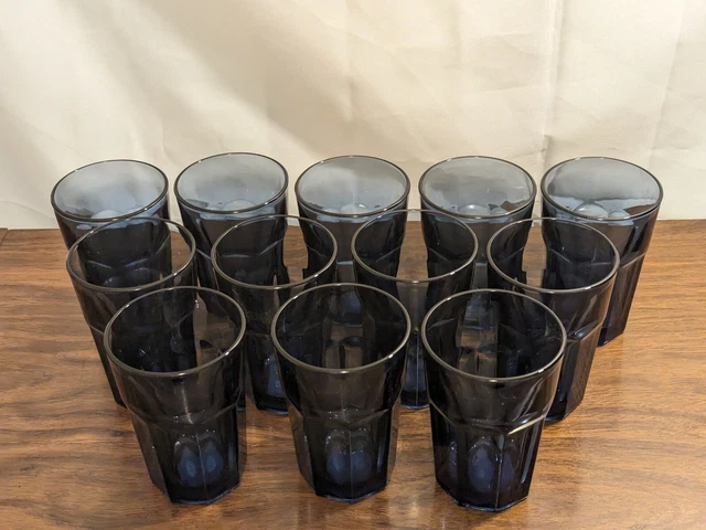 CASE OF 12 Libbey Glass Company-5244 Gibraltar Dusky Blue 14oz Beverage ...