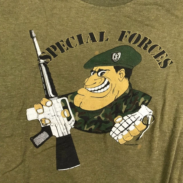 US ARMY SPECIAL Forces Commando Military Graphic Shirt Size 18-20 ...