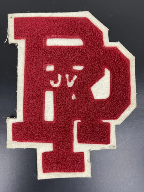 VINTAGE RIDGEFIELD PARK JV Letter Letterman Jacket Patch "RP" Red White ...