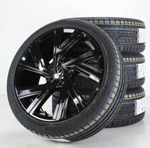 VW GOLF 8 & R-Line Gti GTD Summer Wheels 18 Inch Bergamo Black Rims ...