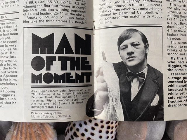 WORLD SNOOKER MAGAZINE 1972 Signed By Alex Higgins And John Spencer ...