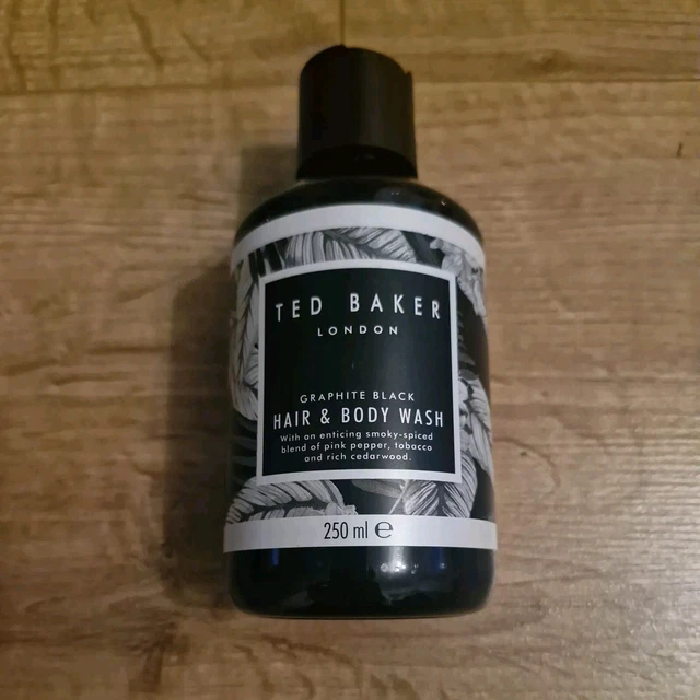 TED BAKER GRAPHITE Black Hair & Body Wash 250ml Pepper Cedarwood Scent ...