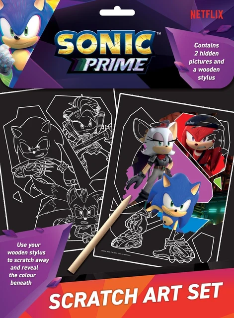 SONIC HEDGEHOG SCRATCH Engraving Art Set & Tool Couleur Images Craft ...