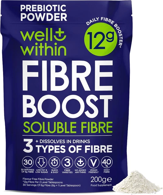 WELL WITHIN 3IN1 Soluble Fibre Prebiotic Powder 200G Gut Health Boost ...