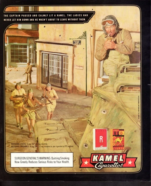 VINTAGE PRINT AD advertisement Tobacco KAMEL Cigarette Red Sexy Lady ...