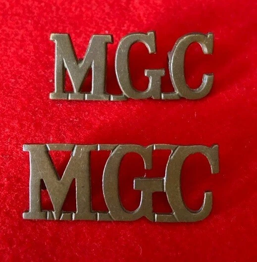 MGC WW1 MACHINE Gun Corps British Army shoulder title Badge pair £20.00 ...