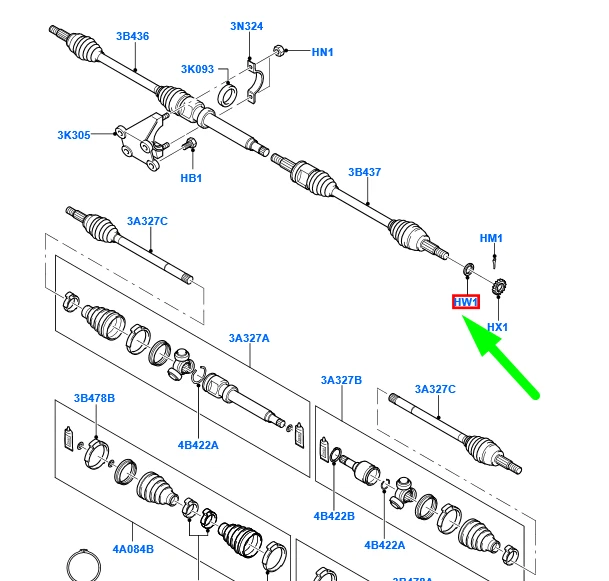 FORD TRANSIT MK3 Front Axle Drive Shaft Washee W706320-S301 4052606 NEW ...