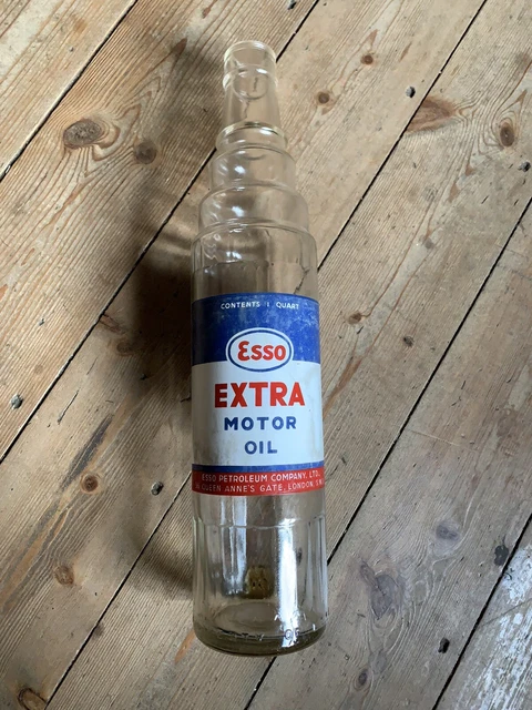 VINTAGE ESSO EXTRA Motor Oil Quart Bottle £31.00 - PicClick UK