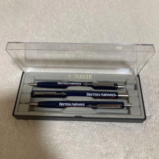 BRITISH AIRWAYS PARKER Ballpoint Fountain Pen Set of 3 #9f3700 £158.93 ...