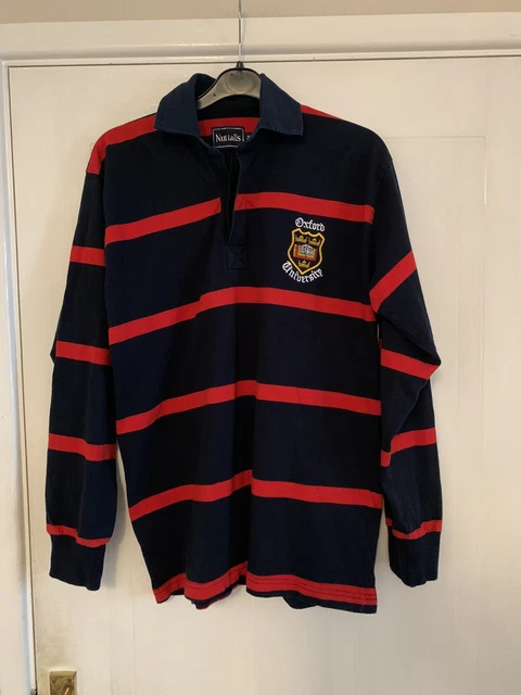OXFORD UNIVERSITY RUGBY Shirt Men's Medium Blue Striped Long Sleeve ...