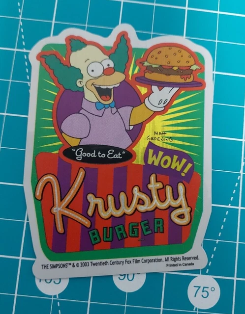 VINTAGE PRISM STICKER Vending Machines The Simpsons 2003 Krusty Burger ...