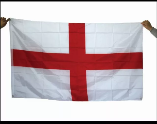 ENGLAND FLAG 5FT x 3ft St George Cross Eyelets Flags English Football ...