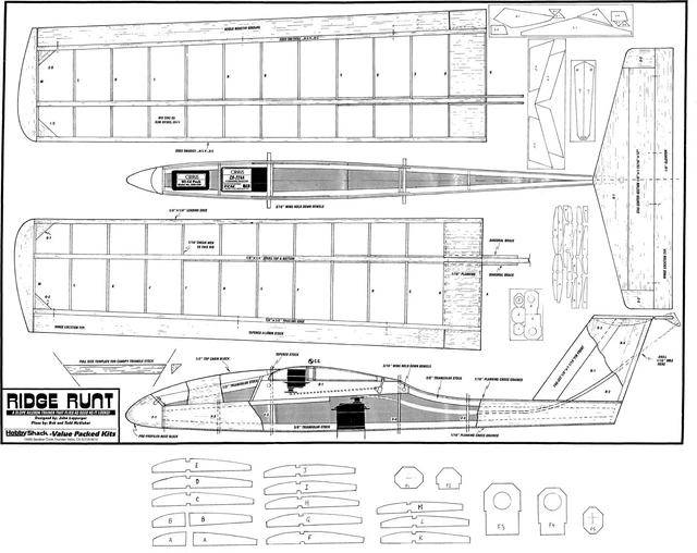 HOBBY SHACK RIDGE Runt Glider Plans £11.04 - PicClick UK
