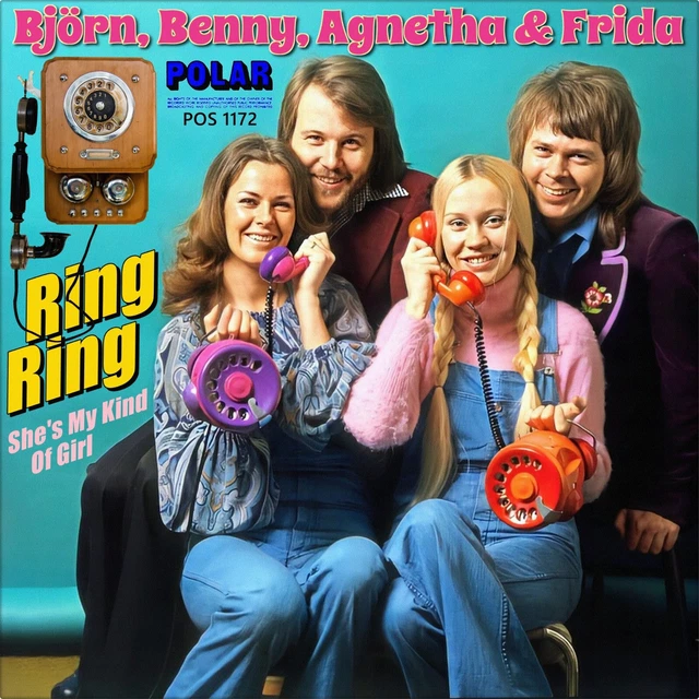 REPRO PHOTO ABBA Ring Ring BJÖRN AGNETHA FRIDA 1172 POLAR 7" Single Size 18x18cm EUR 4,95 ...