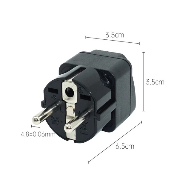 GERMANY AC 250V 50Hz Adapter EU Plug Converter Electrical Socket Power ...