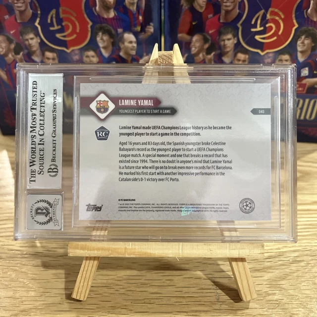 TOPPS LAMINE YAMAL Auto Beckett Authenticated. Rookie signature ...