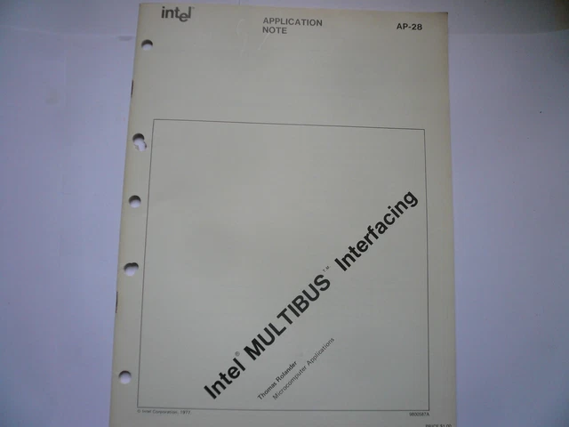 INTEL MULTIBUS INTERFACING, année 1977 Application note AP-28 EUR 12,00 ...
